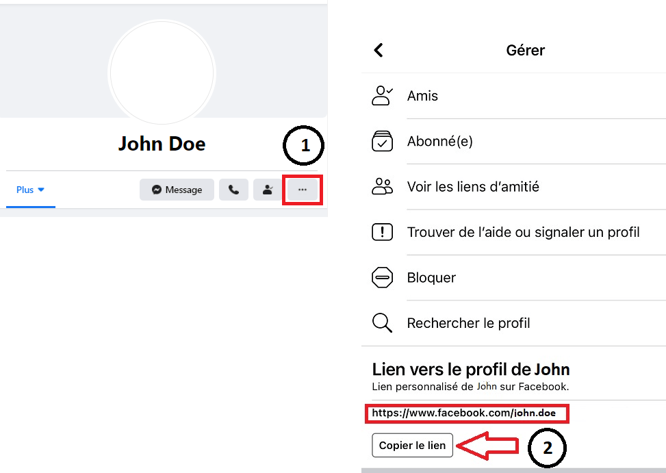 Obtenir le lien (URL) d’un profil Facebook