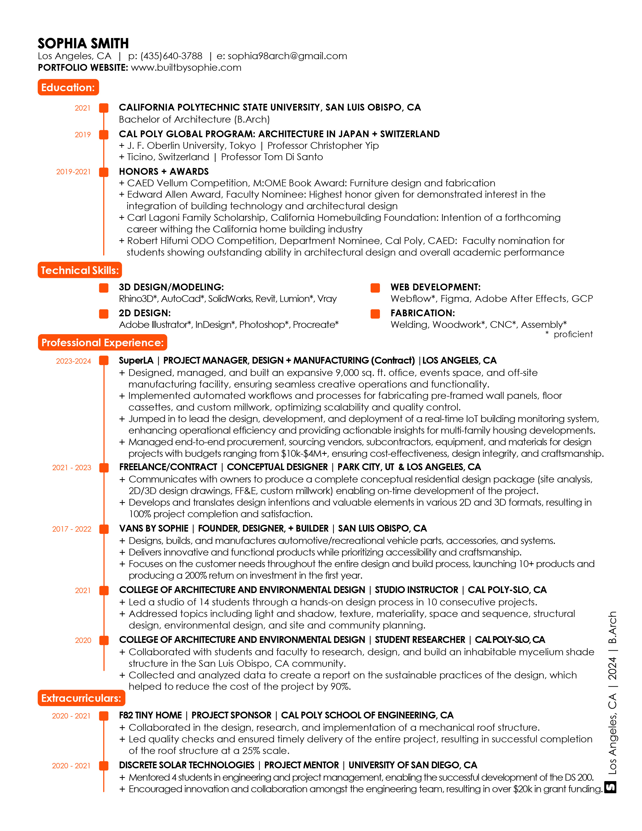 About Sophie | Resume