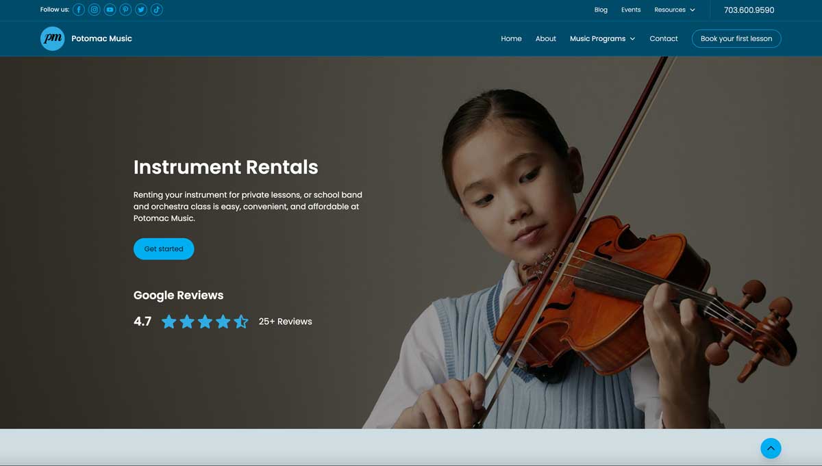 Music Instrument Rentals at Potomac Music in Lorton, VA