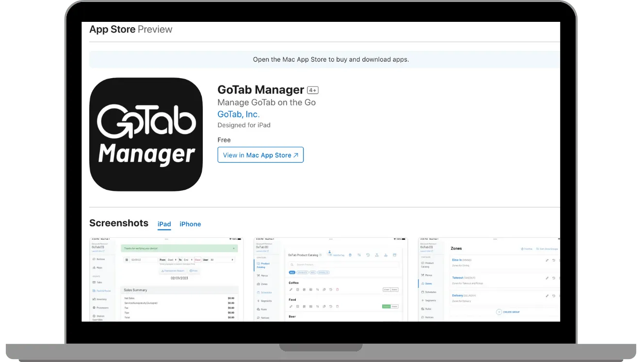 Manager Dashboard | GoTab Products & Features
