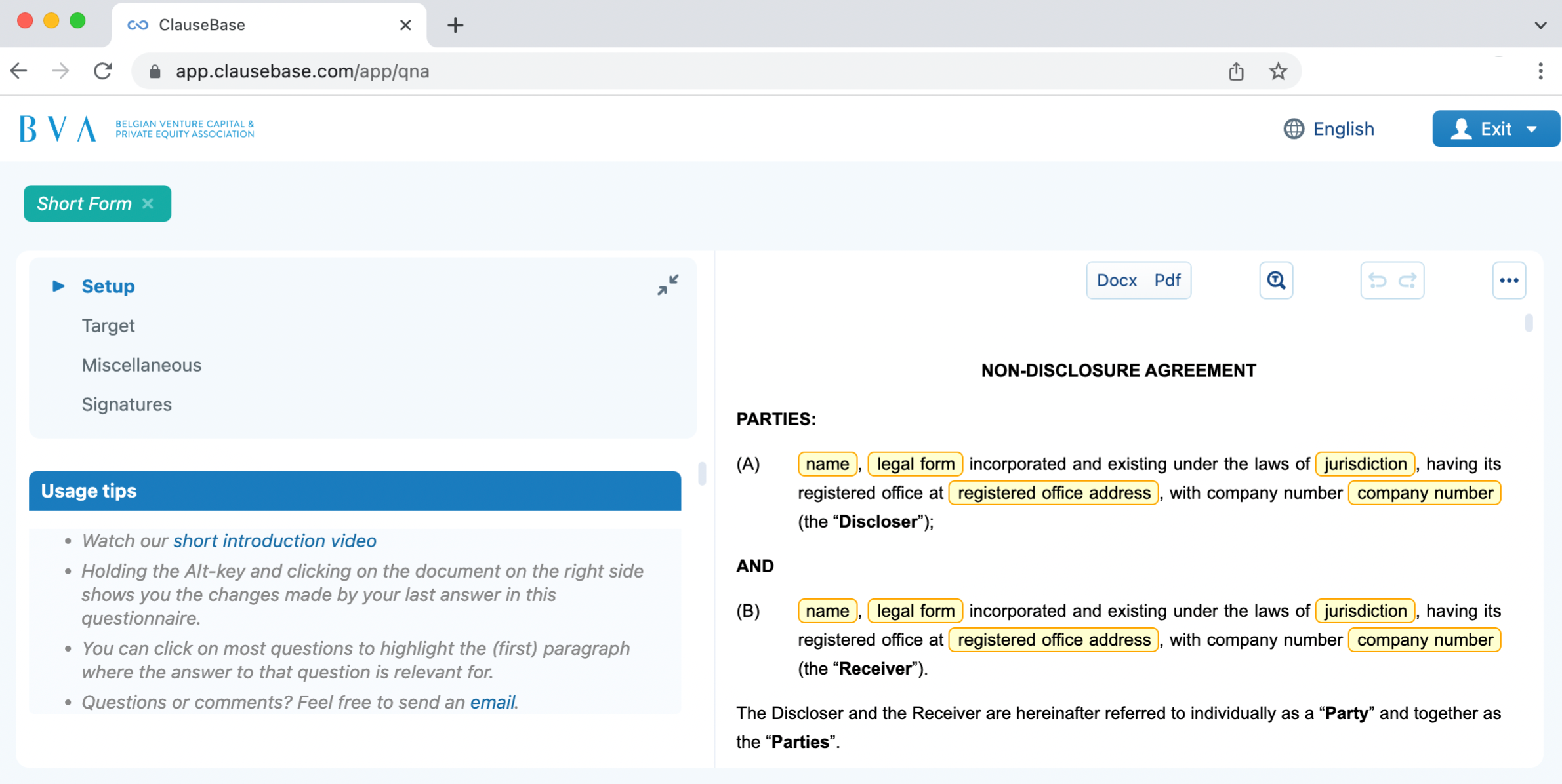 The BVA NDA Generator is officially live