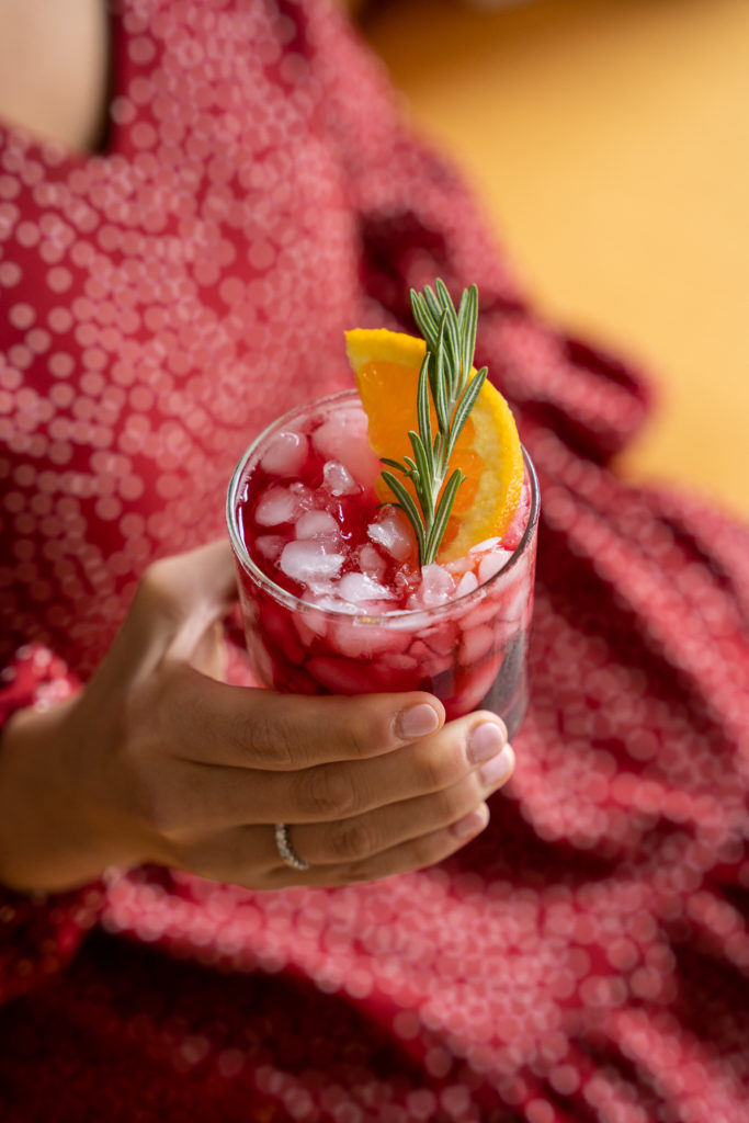 Sparkling Ginger Turmeric Kombucha Mocktail