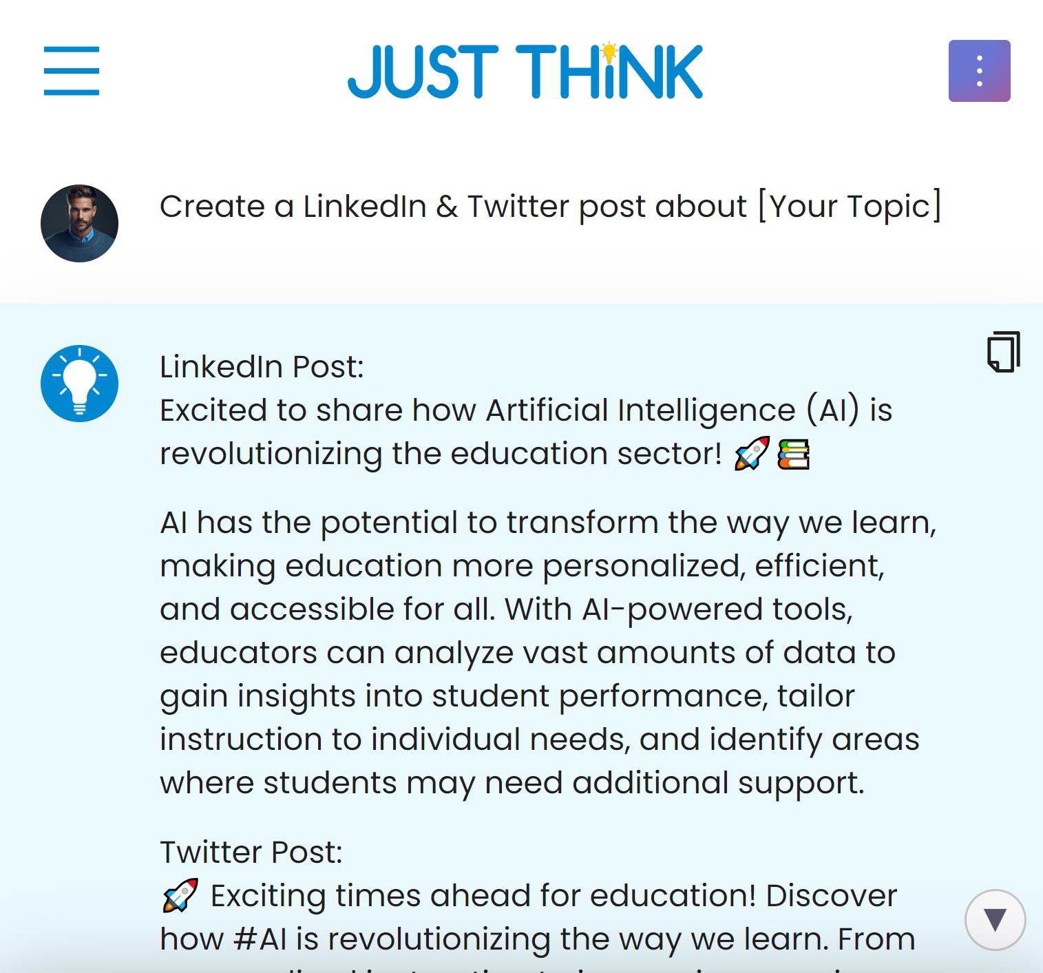 AI Chat for Content & Ideas | Just Think AI Chat
