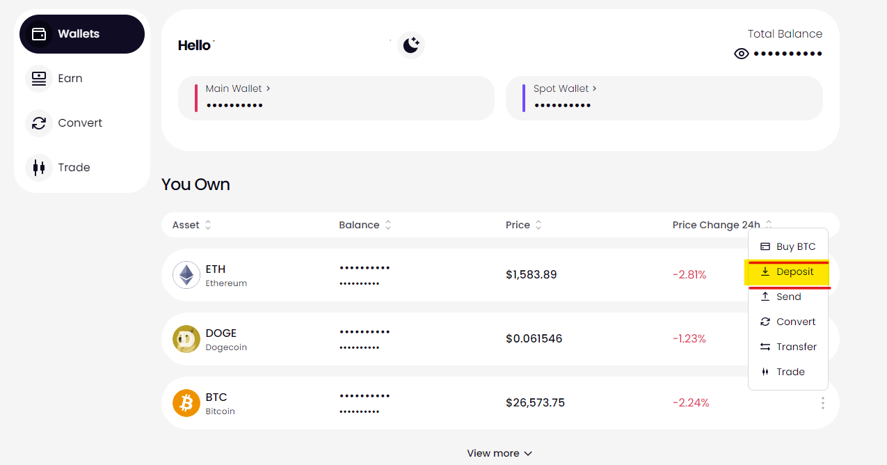 Buy and Deposit Virtual Assets | M2