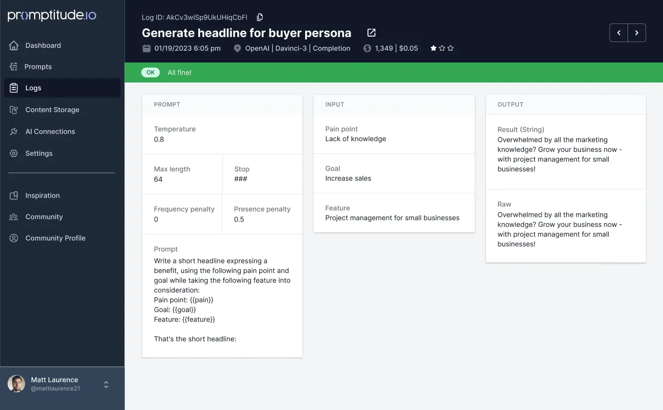Promptitude.io | Integrate GPT into your app & workflows in minutes