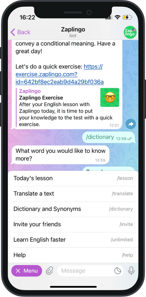 Zaplingo - تعلم اللغة الإنجليزية بالذكاء الاصطناعي