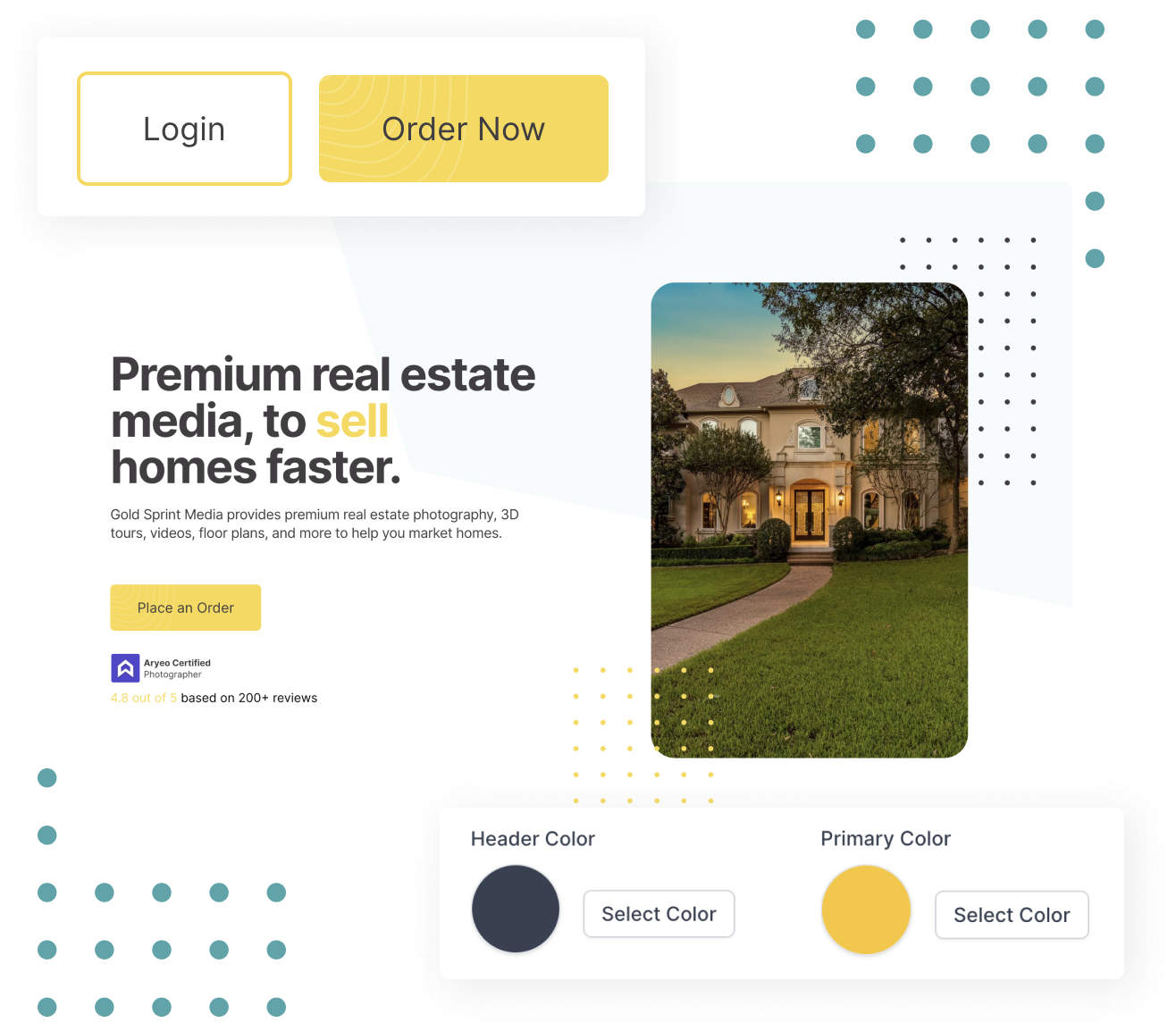 Aryeo | Branded Login Portal for Your Real Estate Media Business