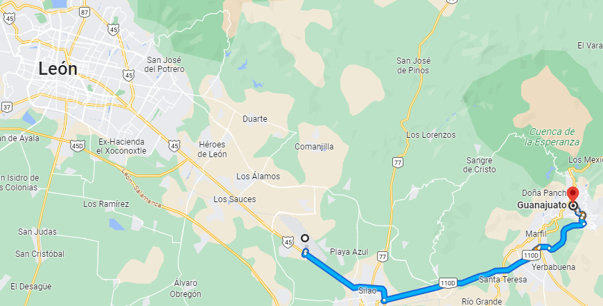 How to get to Guanajuato from Leon Airport (BJX)
