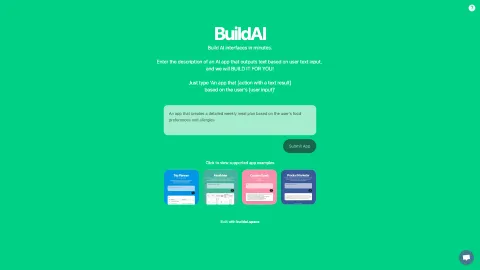 Create AI Generated App Interfaces in Seconds - BuildAI