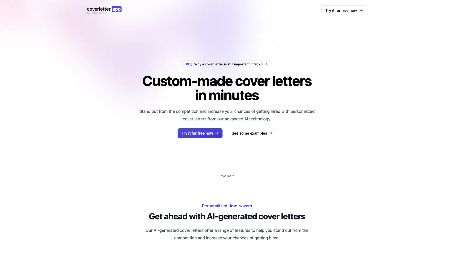 Personalized AI Cover Letter Generator - Coverletter app