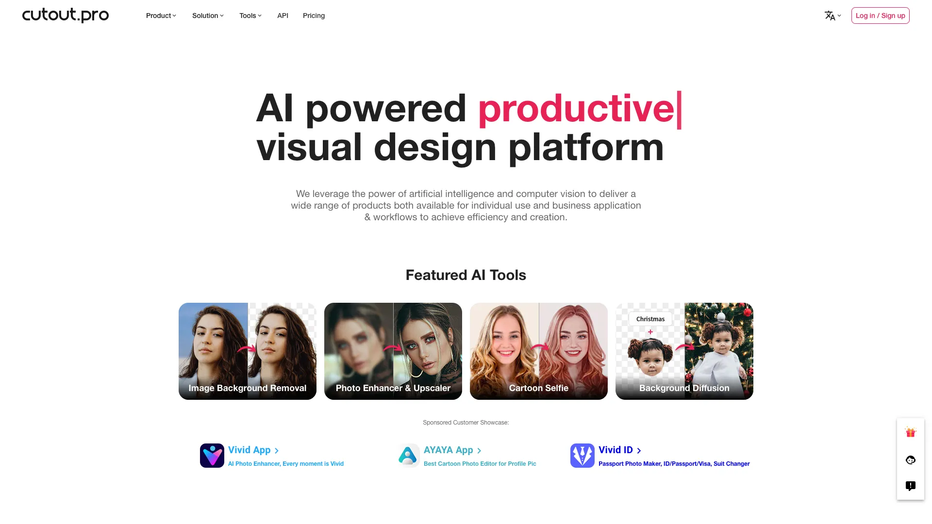 AI Powered Visual Design Platform - Cutout
