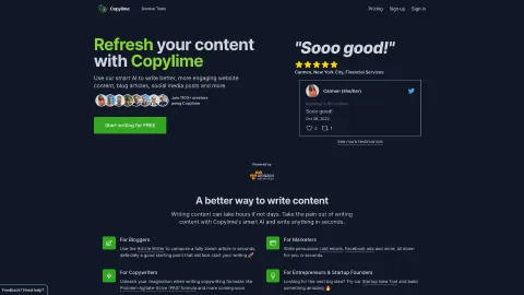 Smart AI Content Writer - Copylime