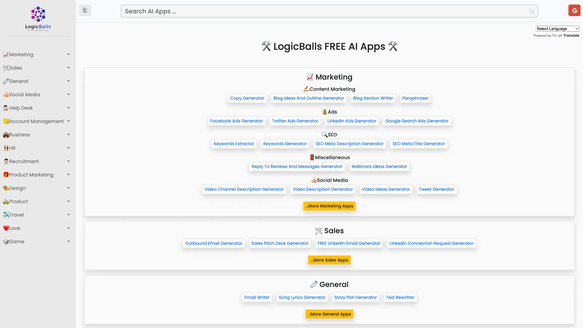 AI Content Generator Tool - LogicBalls