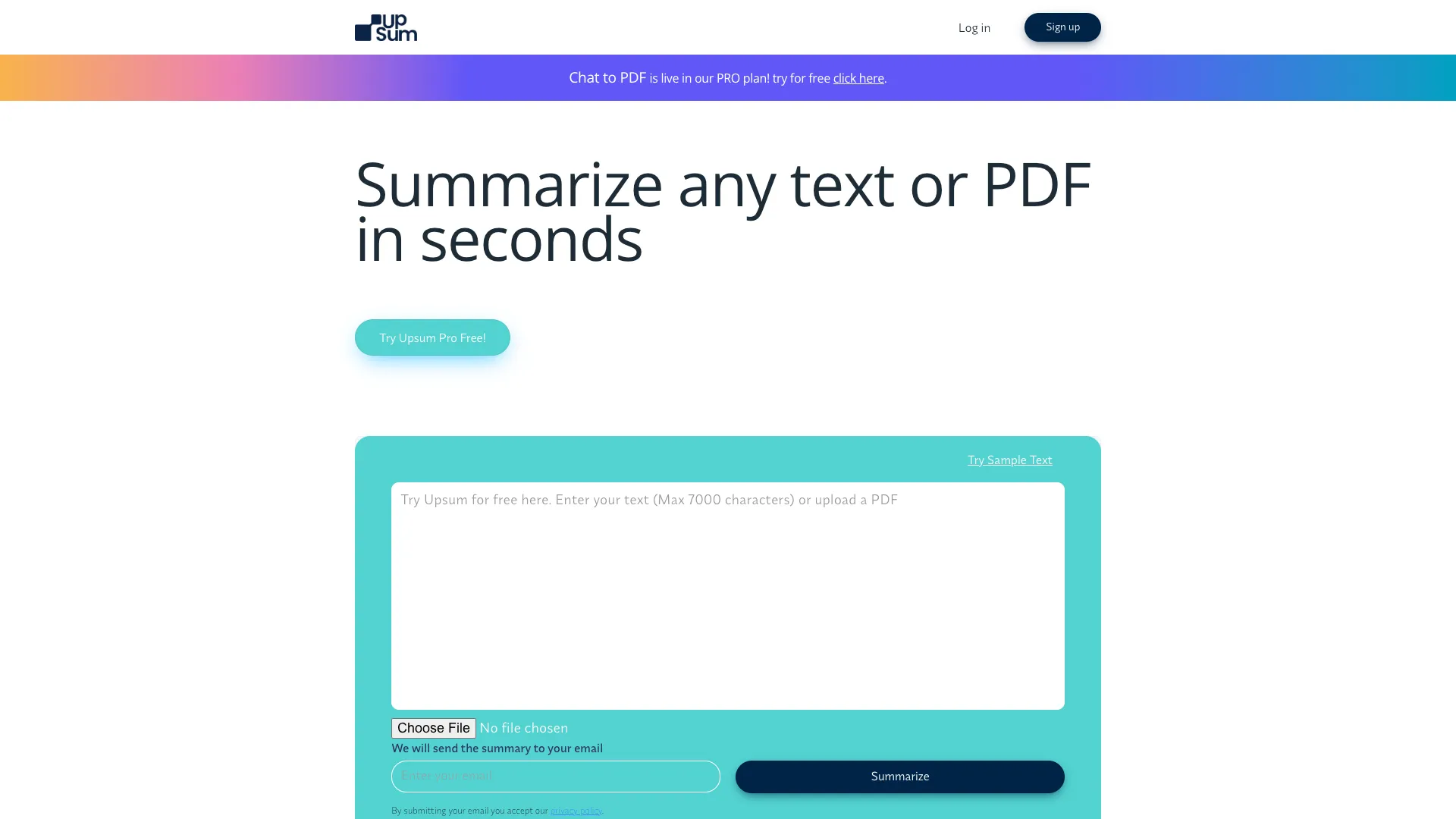 AI PDF Summarization Tool - Upsum.io