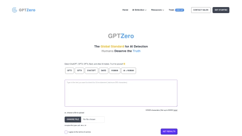 AI Content Analysis Tool - GPTzero