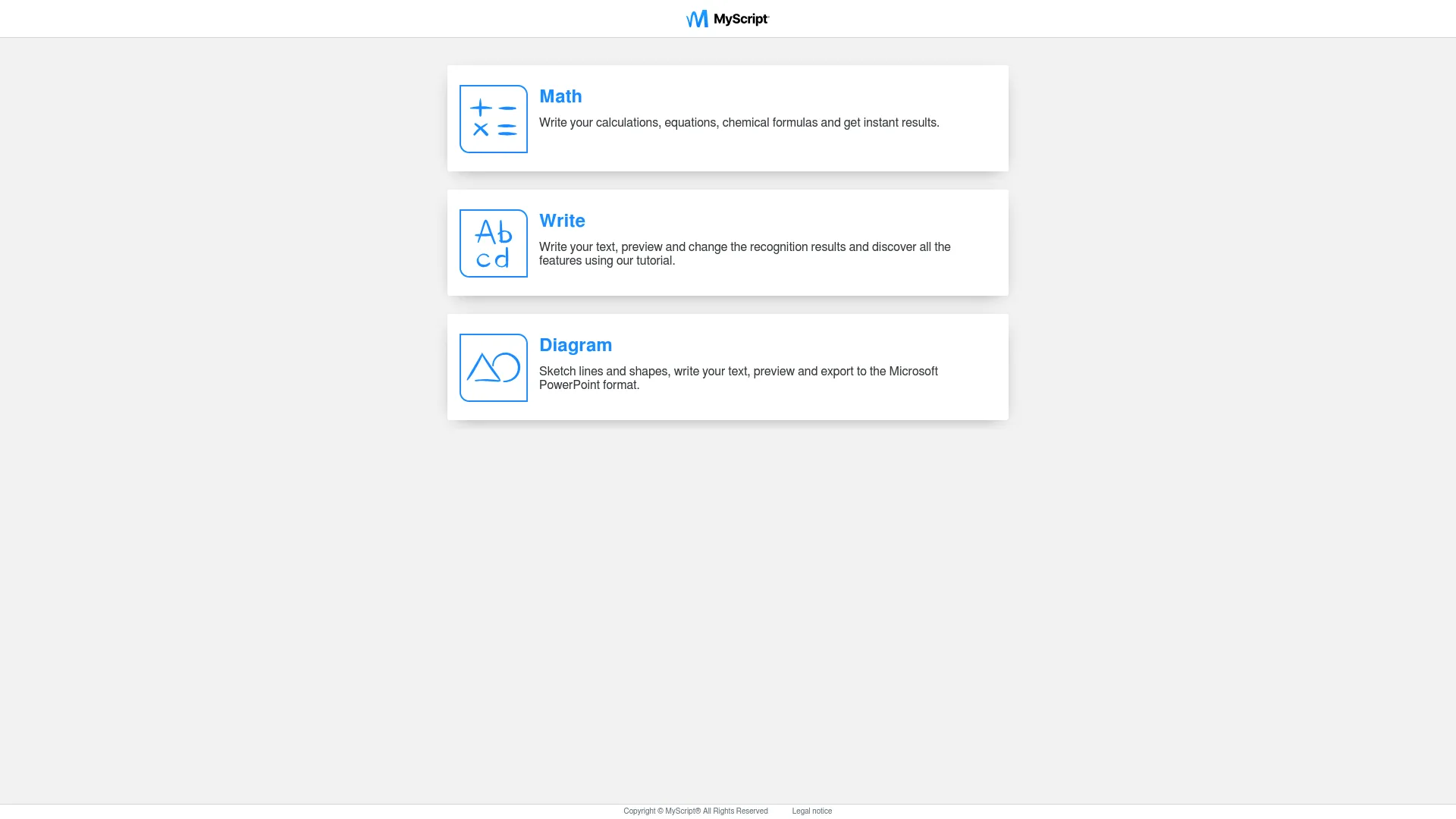 AI Math Writing Tool - MyScript