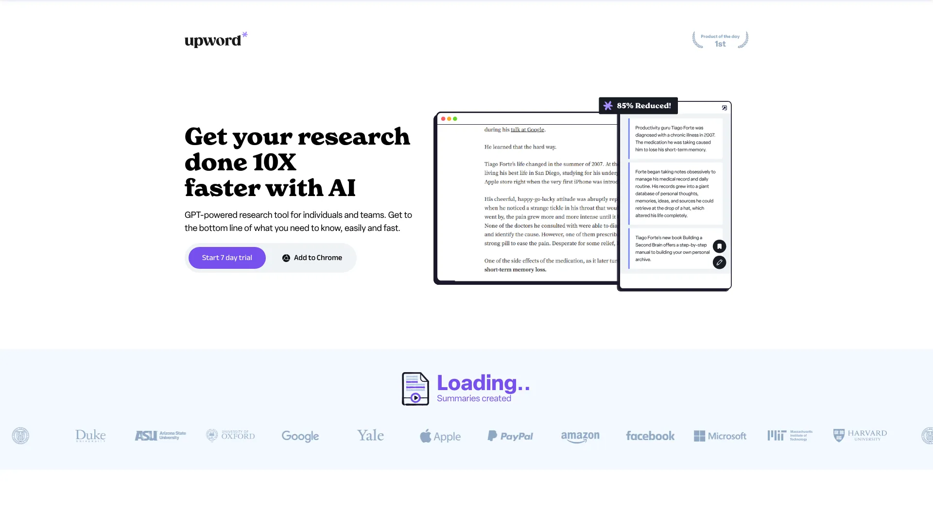 AI Content Summarization Tool - UpwordAI