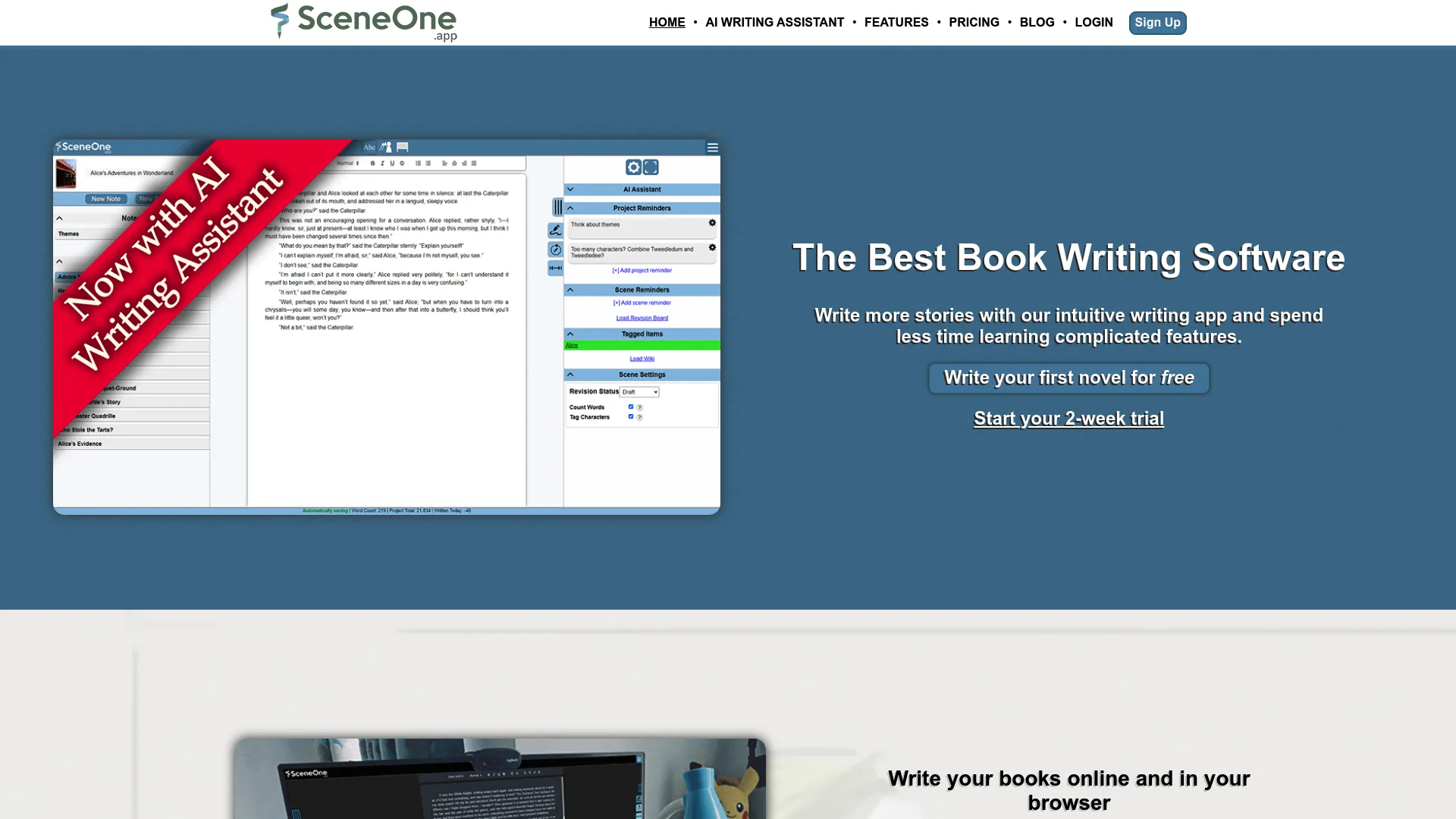 AI Powered Book Writing Software - Sceneone
