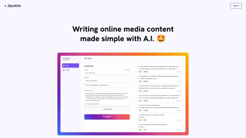 AI Content Creation Platform - Jibewith