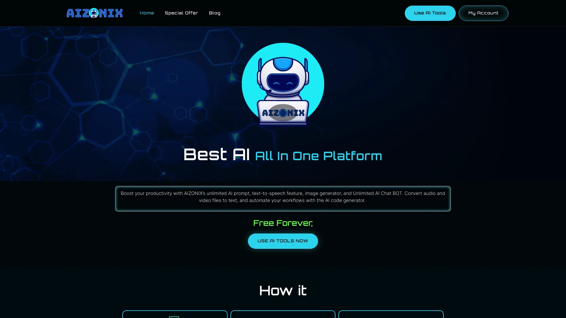 All in One AI Tools Platform - Aizonix