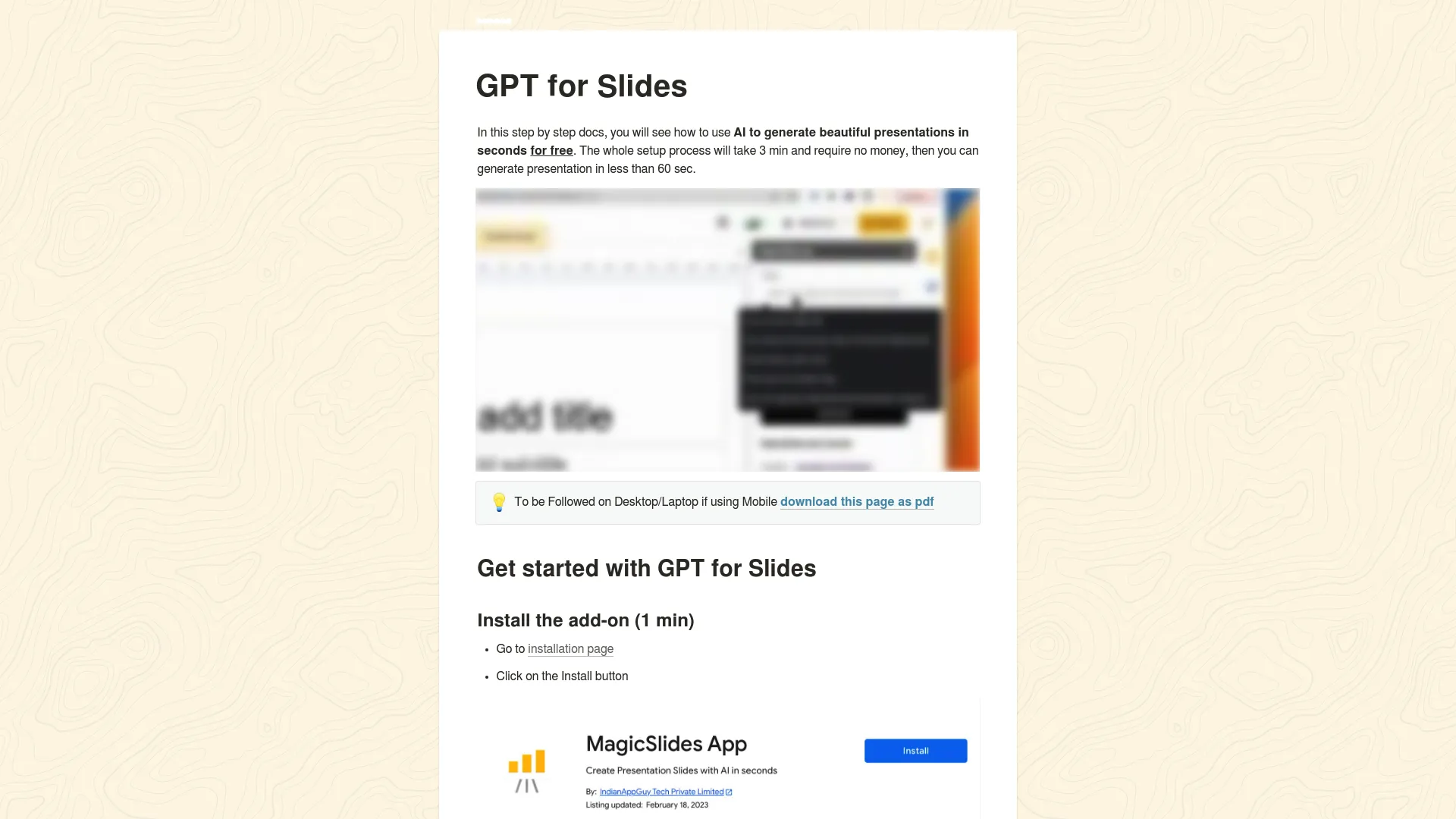AI Powered Slide Presentation Tool - Gptforslides