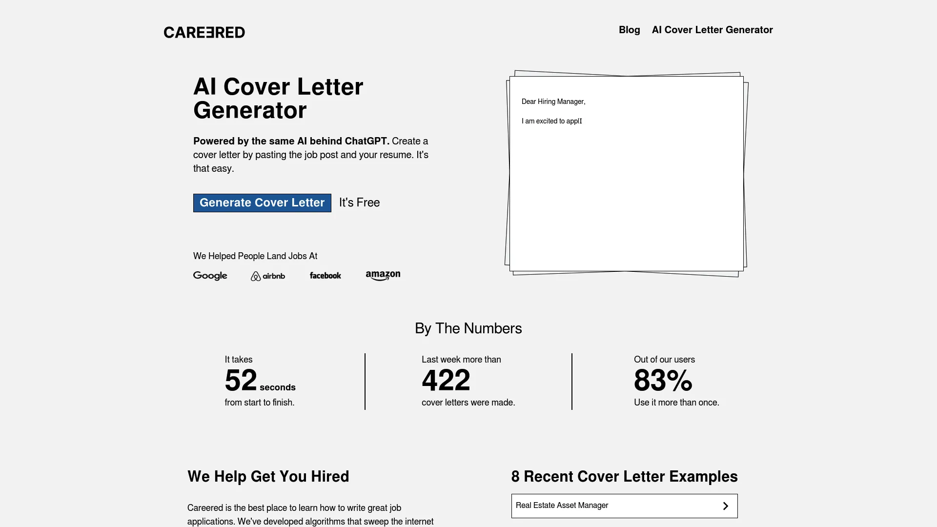 AI Cover Letter Generator - Careered AI