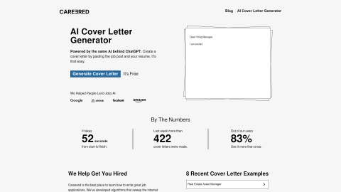 AI Cover Letter Generator - Careered AI