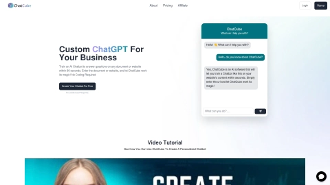 AI Chatbot Maker With No Coding Required - ChatCube