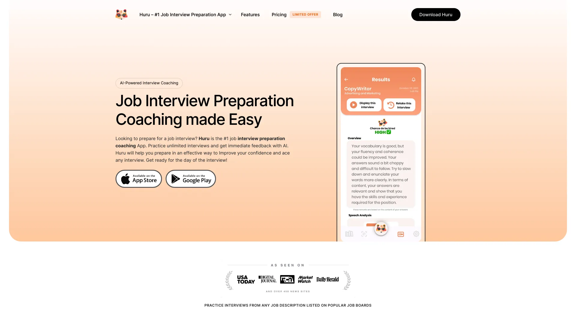 AI Job Interview Coaching Tool - Huru AI