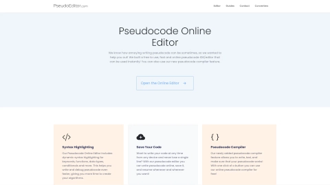 Browser Based Pseudocode AI Editor - Pseudoeditor