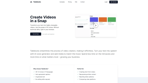 AI Video Creation Tool - Taleblocks