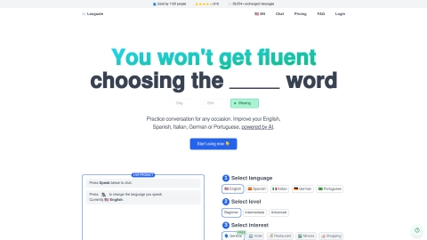 AI Language Practice Tool - Languate