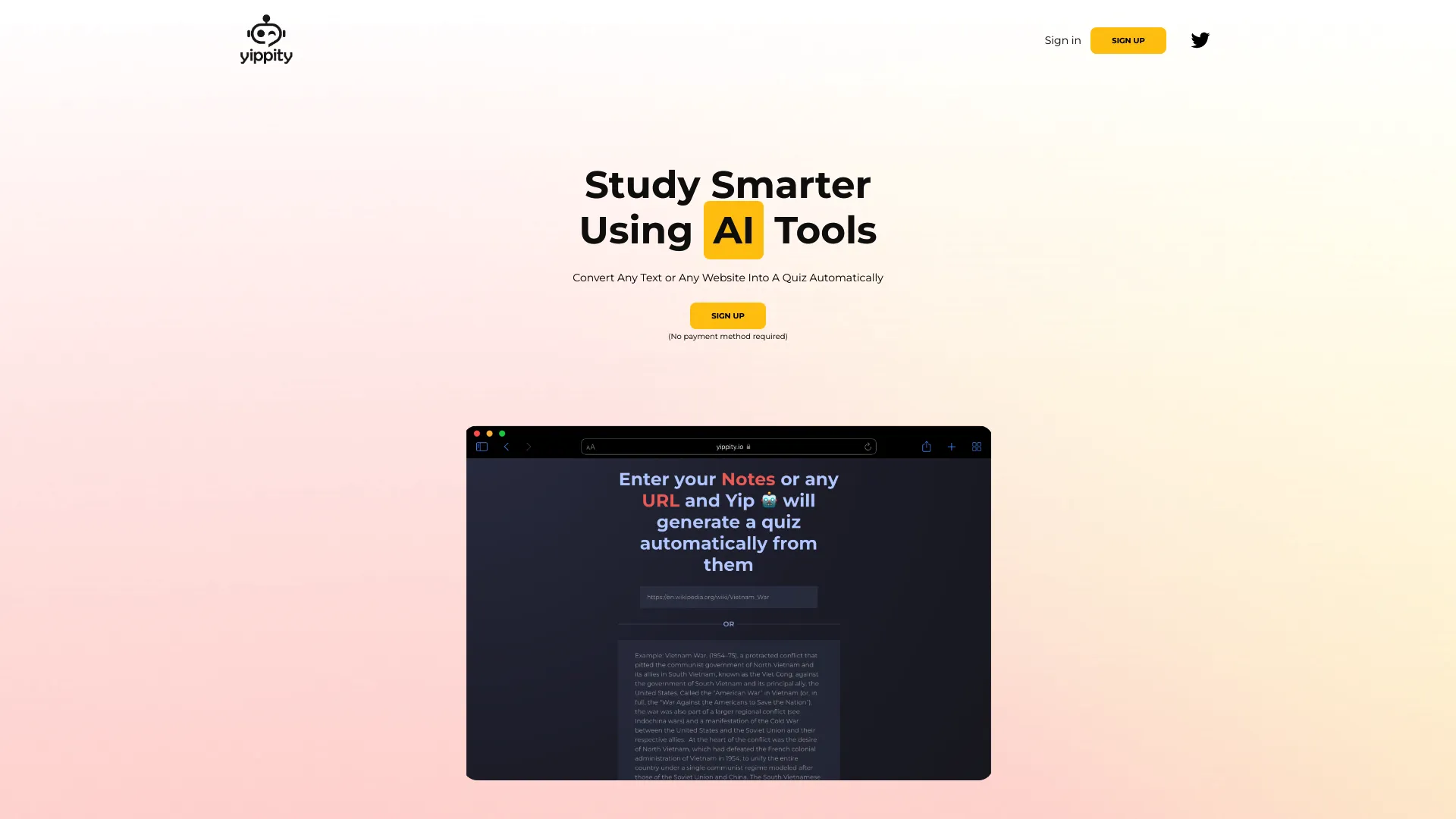 AI Quiz Generator - Yippity
