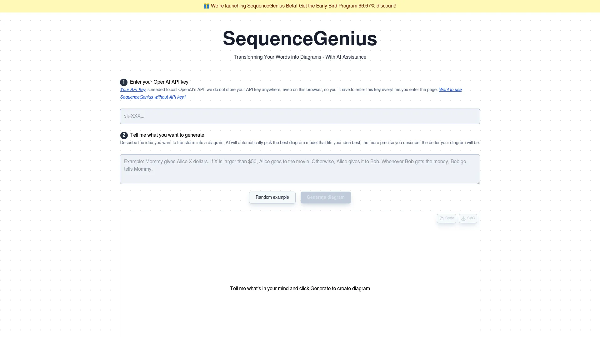 AI Diagram Generator - SequenceGenius