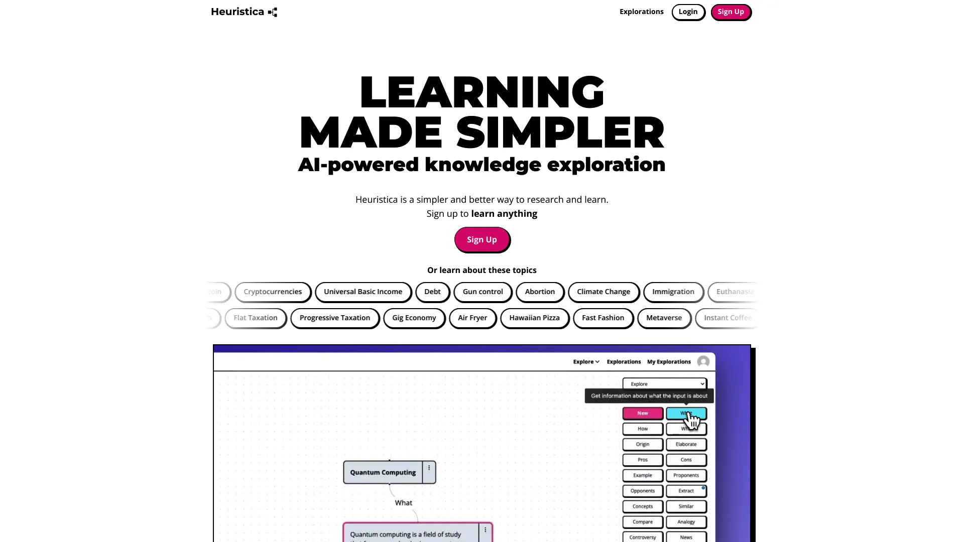 AI Knowledge Exploration Tool - Heuristica