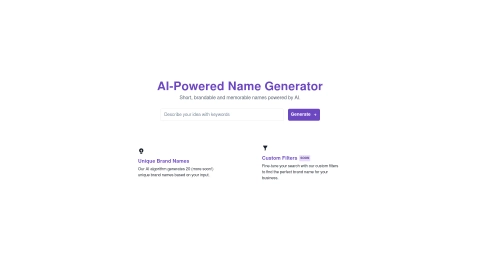 AI Brand Name Generator - Namique
