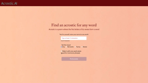AI Acrostic Poem Generator - Acrostic AI