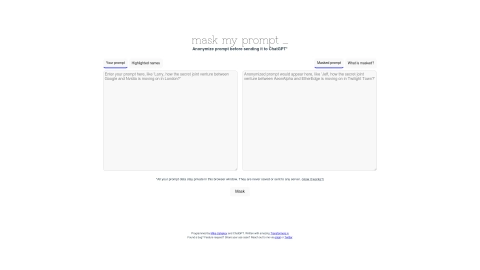 AI Prompt Anonymizer - MaskMyPrompt