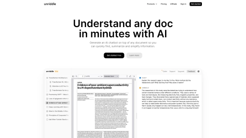 AI Document Understanding Tool - Unriddle