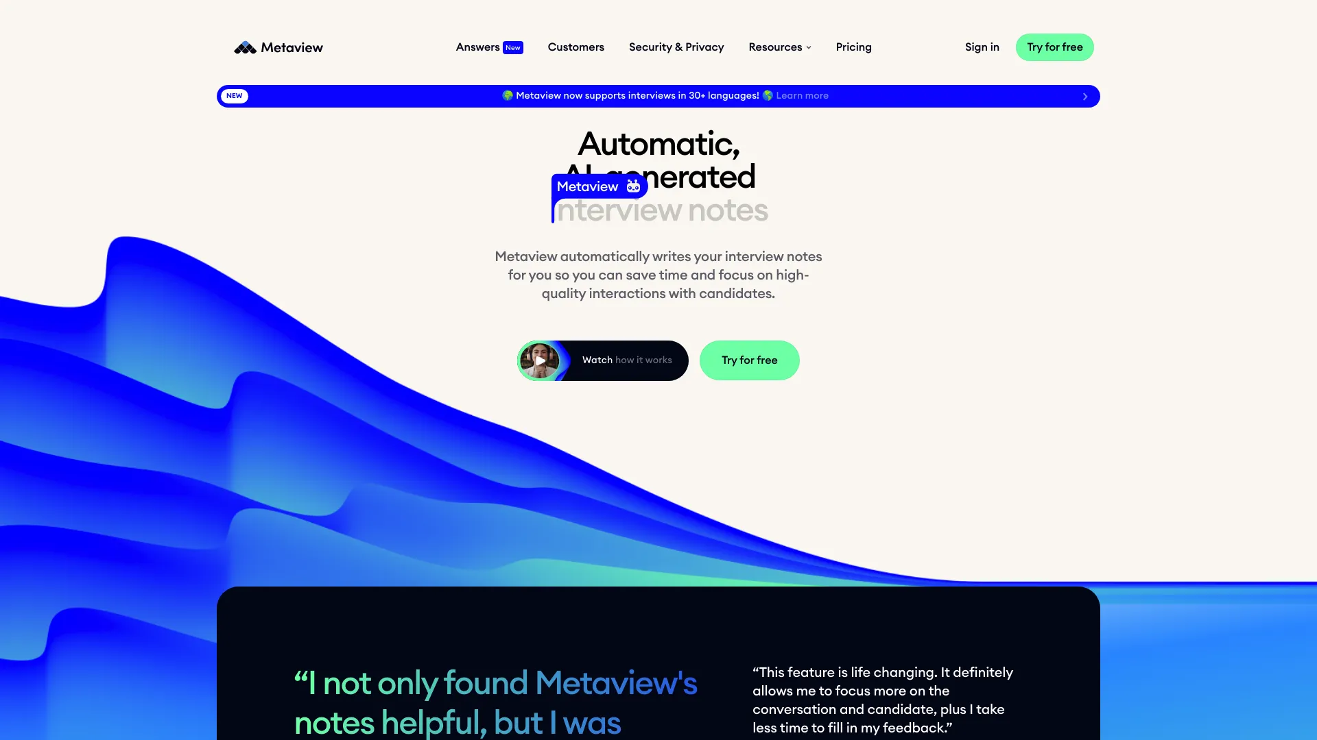 Automated AI Interview Note Generator - MetaviewAI