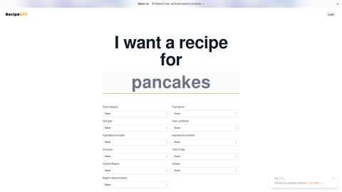 AI Recipe Generator - RecipeGPT