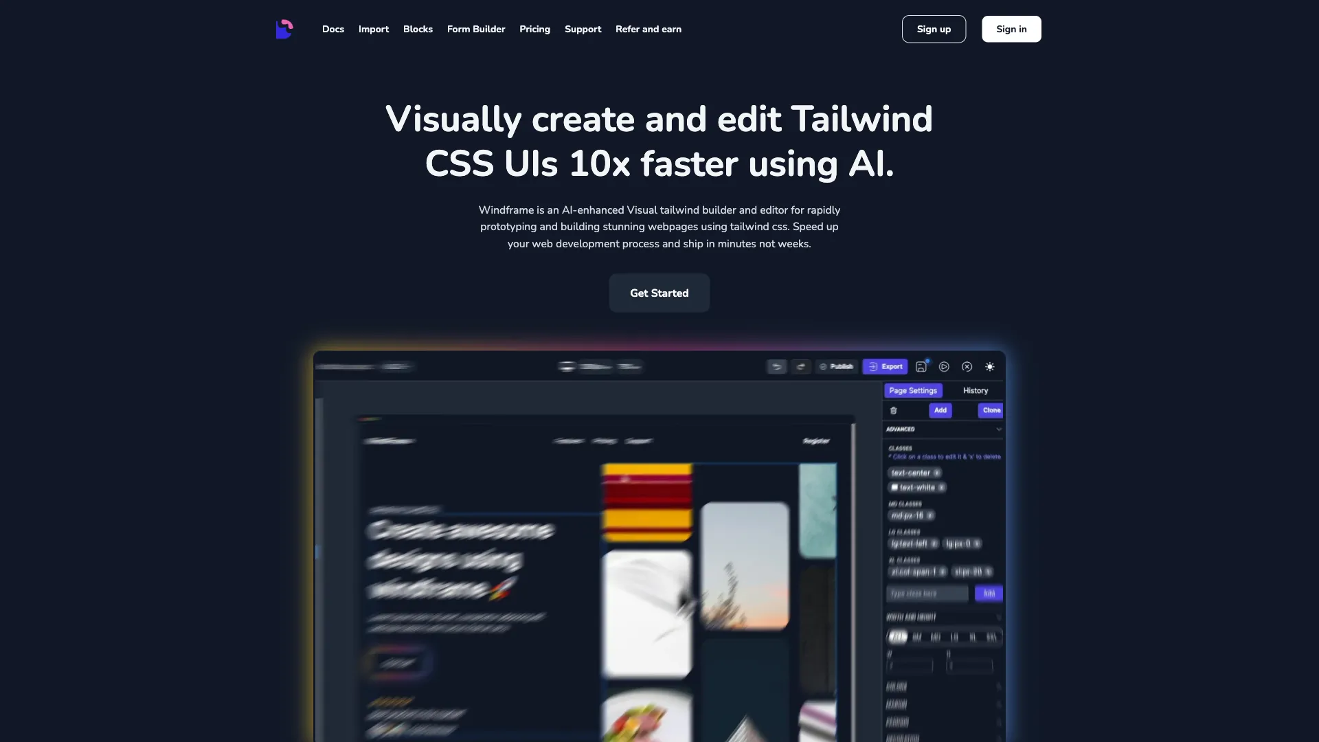 AI UI Design and Generation Tool - Windframe