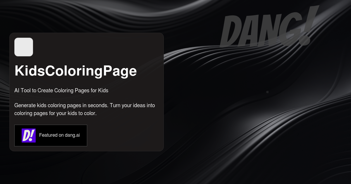 AI Tool to Create Coloring Pages for Kids - KidsColoringPage