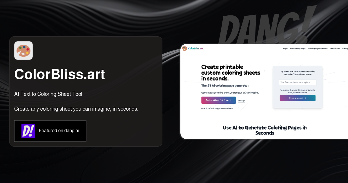 AI Text to Coloring Sheet Tool - ColorBliss.art