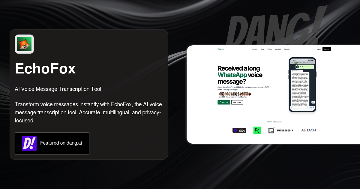 AI Voice Message Transcription Tool - EchoFox