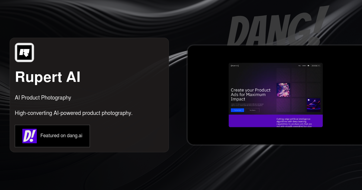 AI Product Photography - Rupert AI