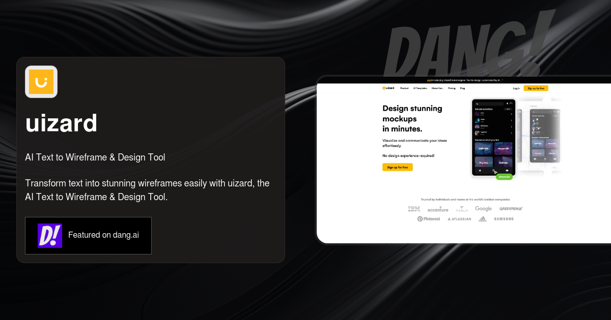 AI Text to Wireframe & Design Tool - uizard