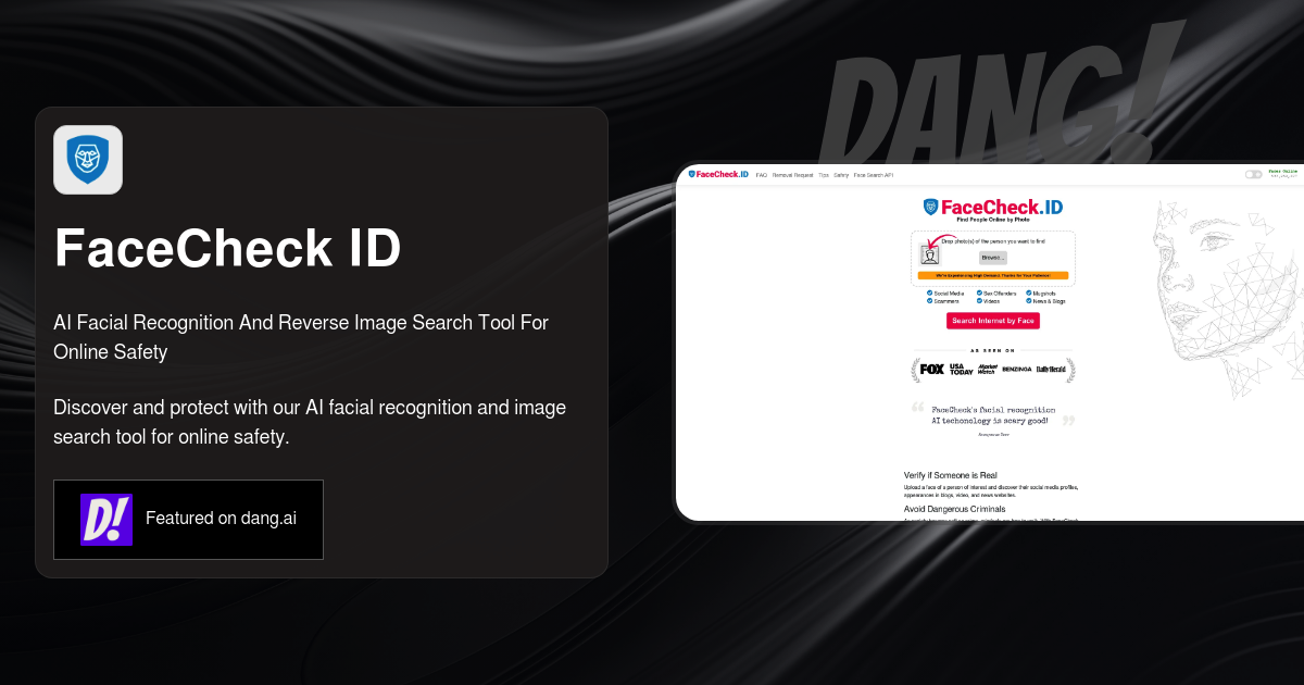 AI Facial Recognition And Reverse Image Search Tool For Online Safety - FaceCheck ID
