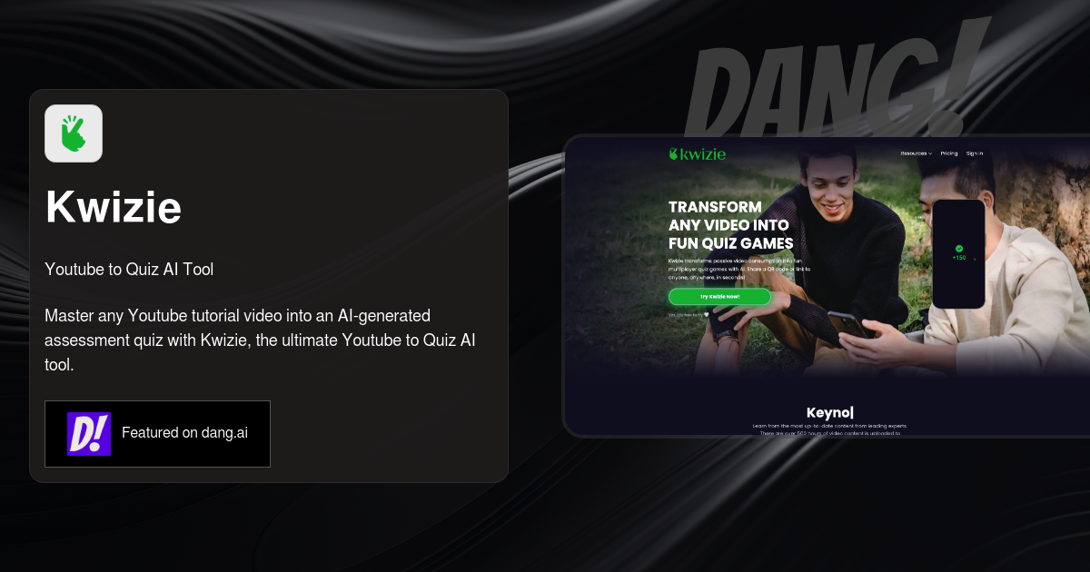 Youtube to Quiz AI Tool - Kwizie