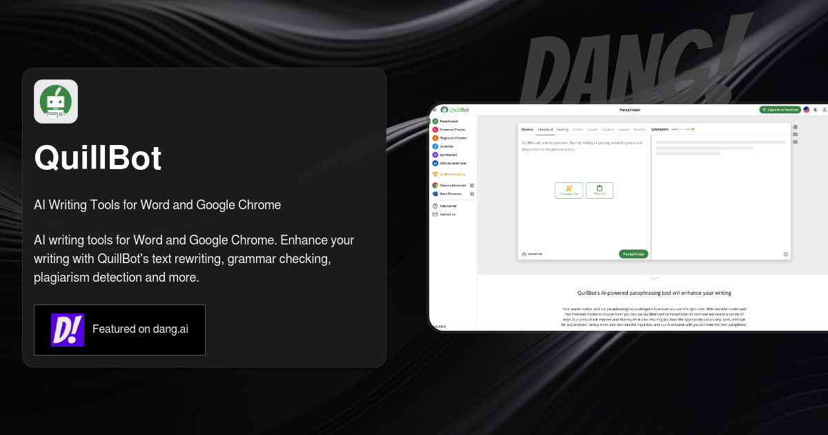 AI Writing Tools for Word and Google Chrome - QuillBot